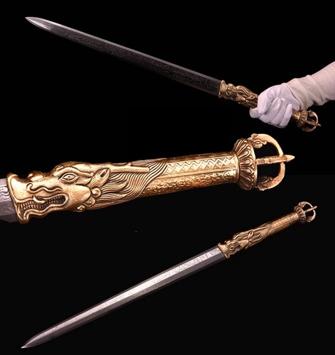 Shingon Buddhist Phurpa Dorje Sword Drop Shadowbane Pattern Steel Blade ...