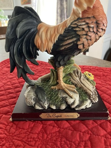 De Capoli Collection Porcelain Rooster VTG Figurine Home Accent 9” x 6 ...