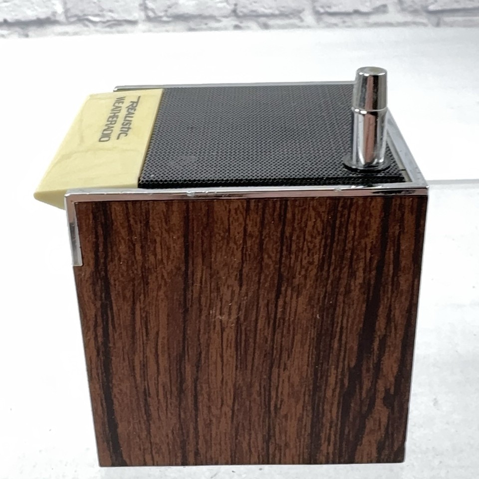 Vintage Realistic Radio Shack Weather Radio Cube 12-181 Faux Rosewood ...