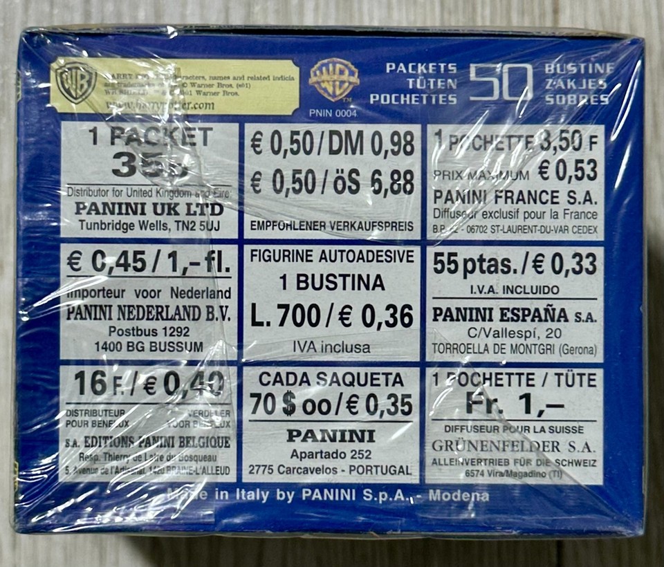 2001 PANINI HARRY POTTER and the Philosopher's Stone Sealed Box 50 ...