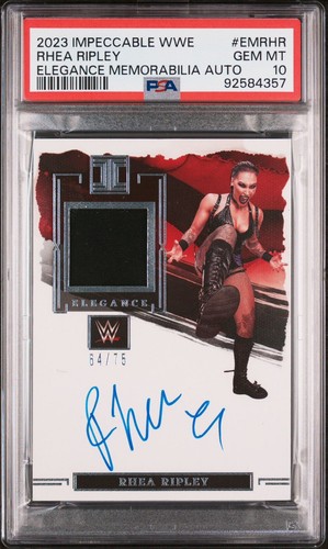 2023 PANINI IMPECCABLE WWE ELEGANCE PATCH AUTO RHEA RIPLEY /75 PSA 10 ...
