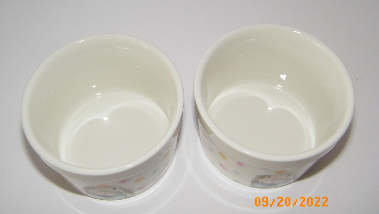 THE BAKEHOUSE CIROA~ BUNNY & DOTS SET OF 2 RAMEKINS EUC | eBay