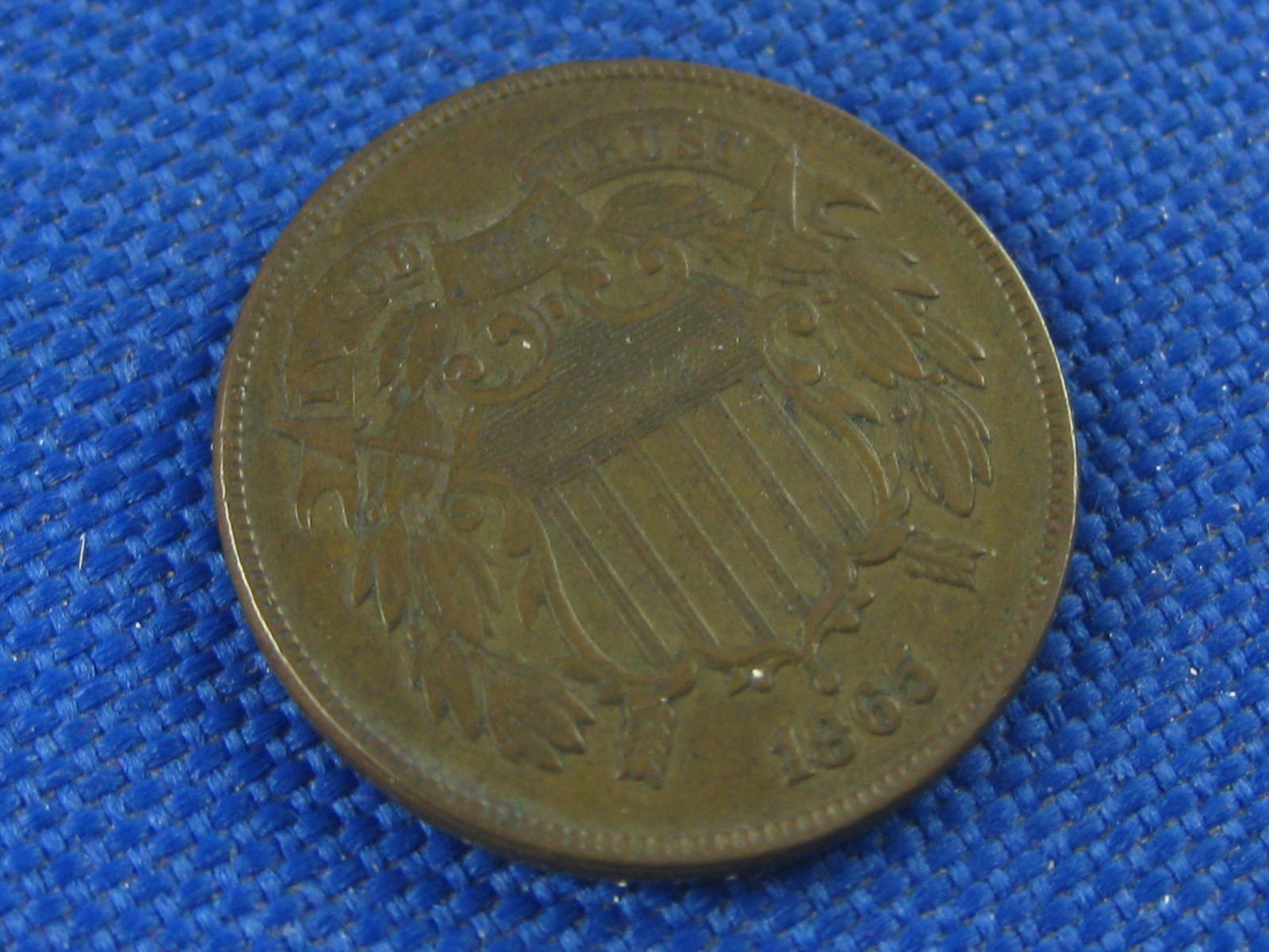 1865 Two 2 Cent US Copper Coin | eBay