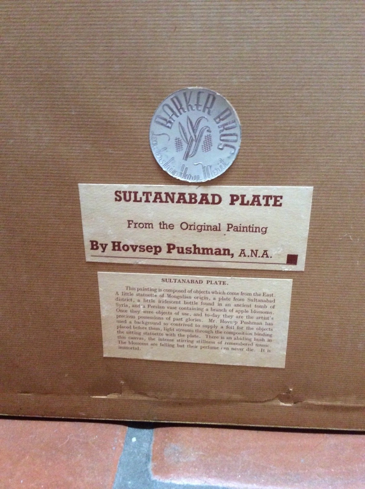 Hovsep Pushman Signed Print “Sultanabad Plate” 1955 | eBay