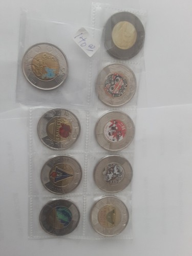 Group Of 9 Different Coloured 2.00 Toonies Coins | eBay