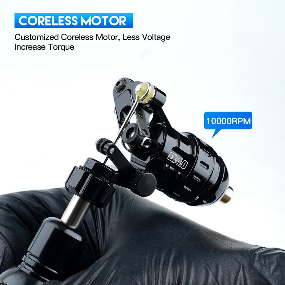 Mast Rotary Tattoo Machine DoubleSpring Coreless Motor RCA 4.0mm Stroke ...