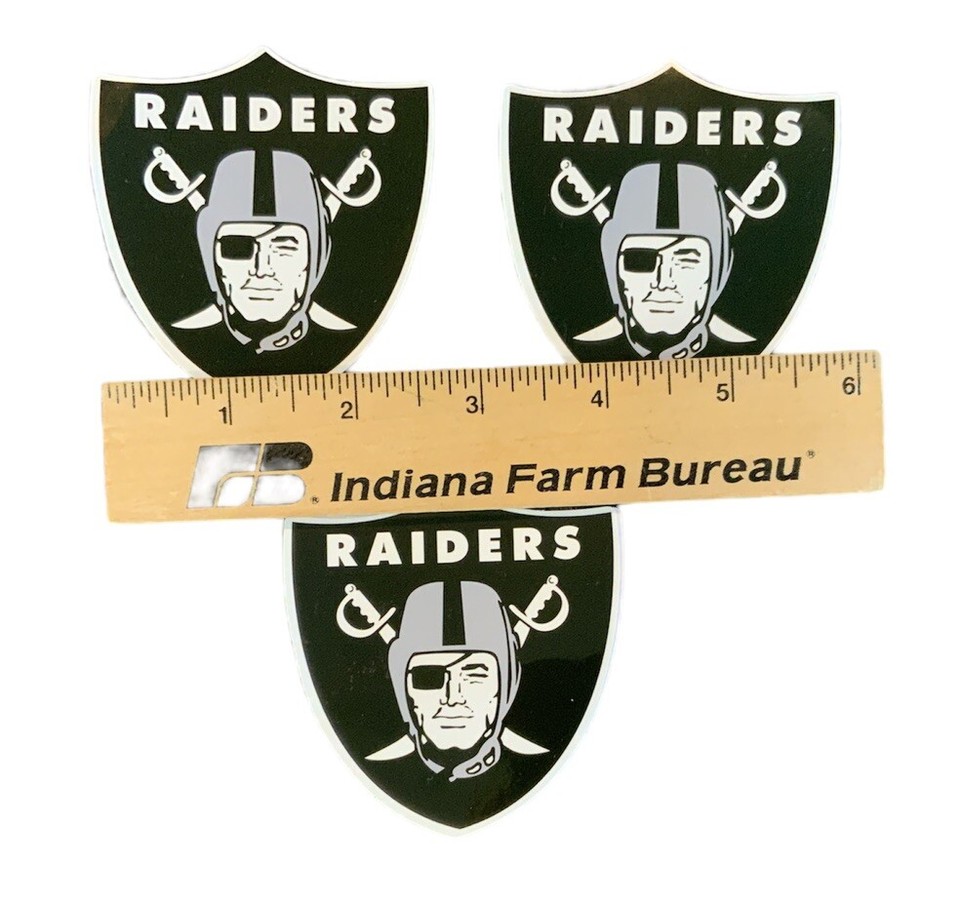 3PCS Oakland Raiders Football NFL Stickers Team Logo 2” FREE SHIPPING ...