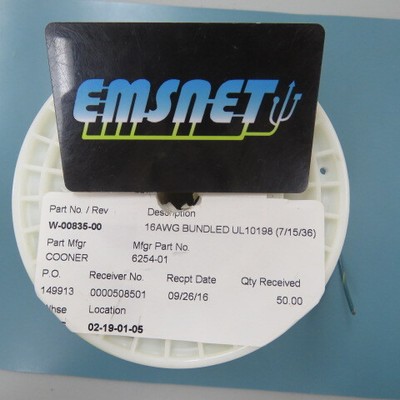 COONER WIRE 6254.01 Qty of 40 per Lot 16AWG BUNDLED UL10198 (7/15/36 ...