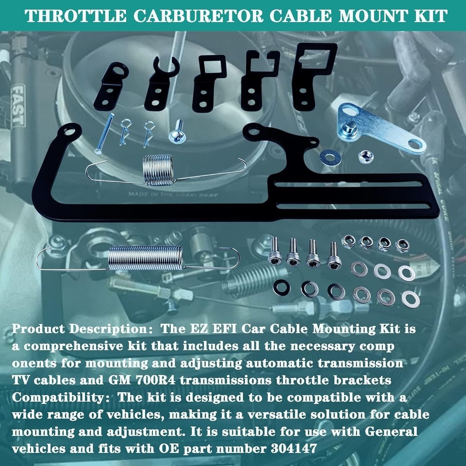 Adjustable Carburetor Throttle Cable Mount Bracket for GM 700R4 TV ...