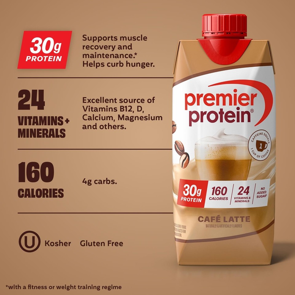 Premier Protein Shake, Café Latte, 30g Protein, 11 Fl Oz, 12 Ct | eBay