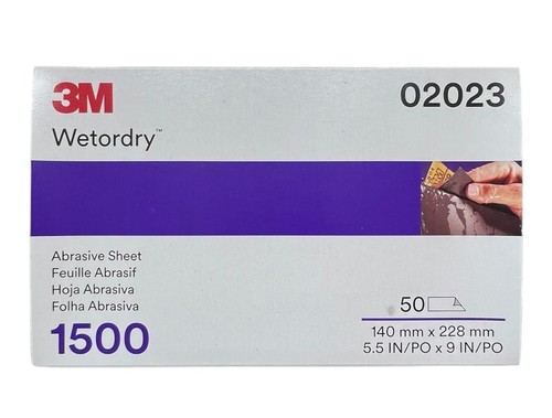 3M Wetordry Abrasive Sandpaper Sheet (02023, 2023), 1500 Grit, 50 Count ...