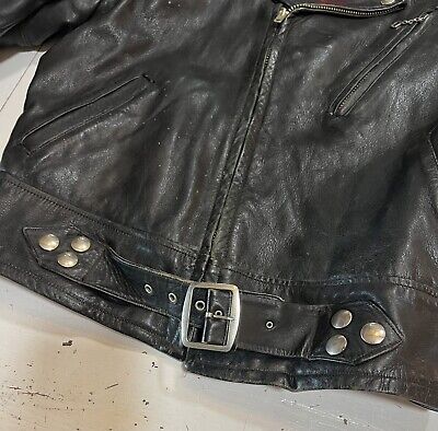 Vintage Leather Punk/Rocker/Biker Motorcycle Jacket, Red Vintage Leather Punk/Rocker/Biker Motorcycle Jacket, Red
