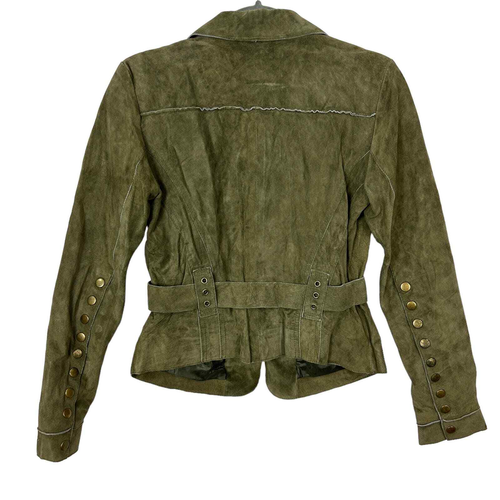 Gypsies and Lords Green Leather Jacket Snap closure S… - Gem
