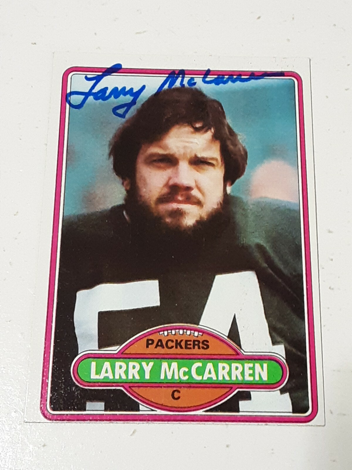 Larry McCarren Green Bay Packers 1980 Topps Autograph Card #183 READ ...