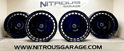 22 BLACK CONCAVE STAGGERED ROAD FORCE RF30 WHEELS TESLA MODEL S P90 ...