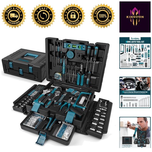 Comprehensive 379-Piece Household & Auto Tool Set - Easy-Storage Case ...