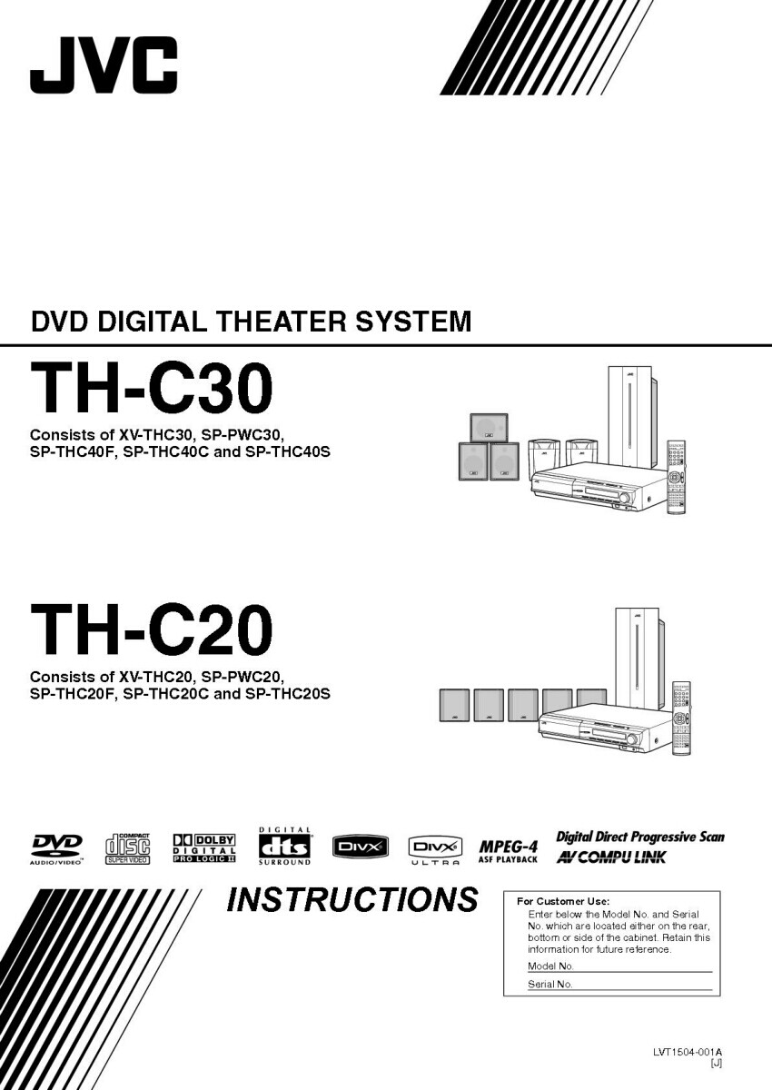 JVC TH-C20 XV-THC20 TH-C30 XV-TH-C30 System Owners Manual | eBay