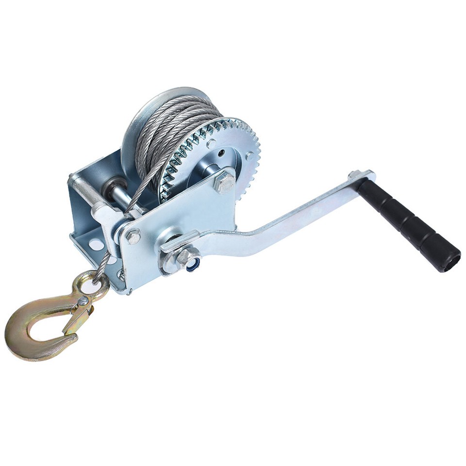 NEW Heavy Duty Hand Winch Steel Cable Crank Gear Winch ATV Boat Trailer ...