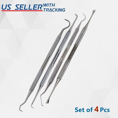 4x Tooth Cleaning Set Dental Pick Tarter Plaque Remover Scraper German ...