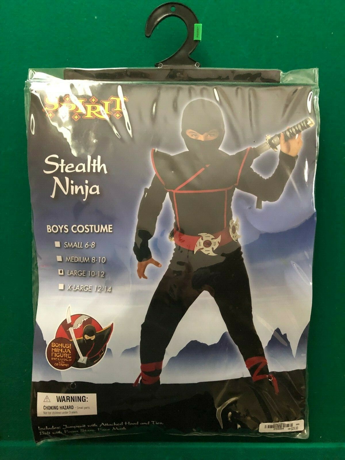BOYS STEALTH NINJA HALLOWEEN COSTUME SIZE LARGE IN OR… - Gem
