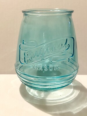 Original Mason Cup Stemless Wine Glasses 21 Oz. Vintage Goblet Beverage ...