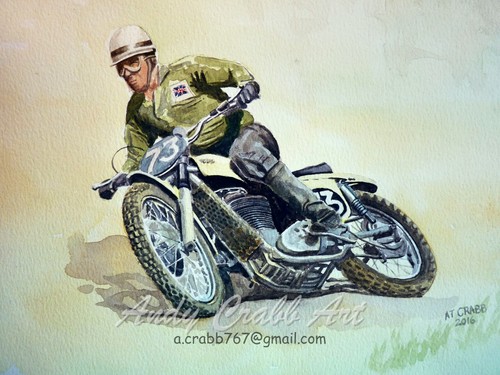 Derek Rickman Matchless Metisse watercolour print by Andy Crabb ...