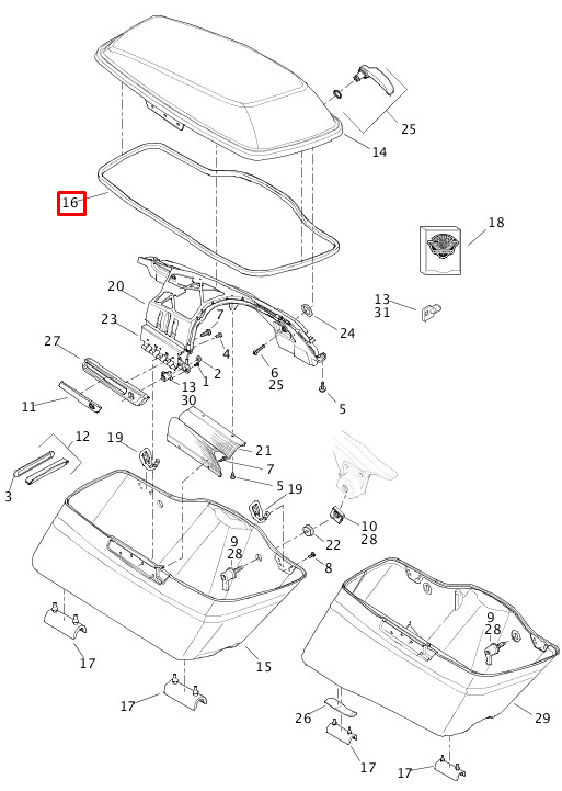 HARLEY DAVIDSON SADDLEBAG COVER GASKET 90200415 | eBay
