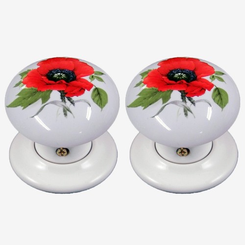 Papavero Rosso Mortasa Pomelli Porta White porcelain 60mm (Coppia) | eBay