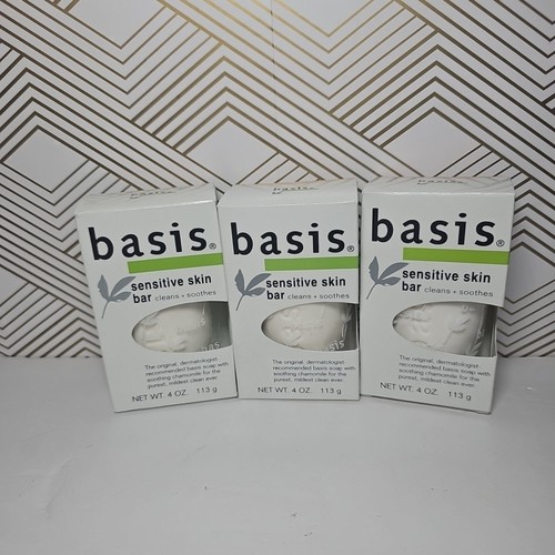 Basis Sensitive Skin Bar Calms & Soothes With Chamomile 4oz Lot of 4 ...