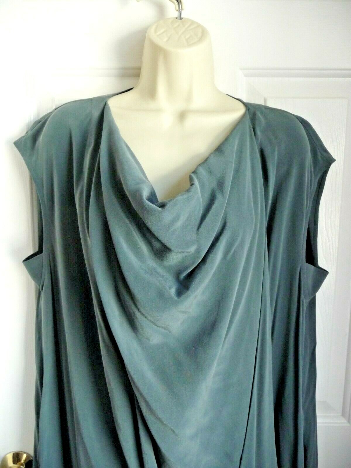 The Eight Senses Dress XL Front Panel 100% Silk Grey … - Gem