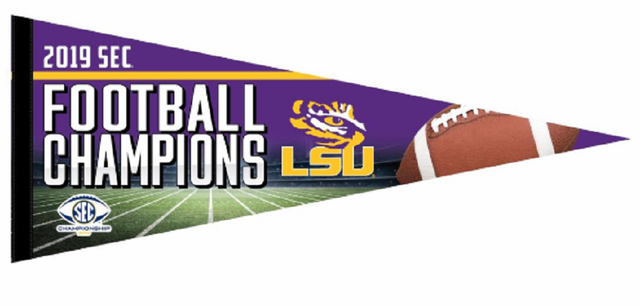 2019 SEC Champions LSU Tigers 12x30 Premium Pennant | eBay