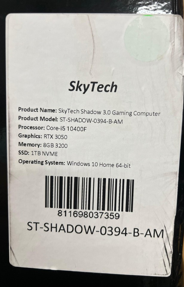 BRAND NEW SkyTech Shadow 3.0 (1TB SSD, Intel Core i5 10th Gen 8GB) Desktop 811698037359| eBay
