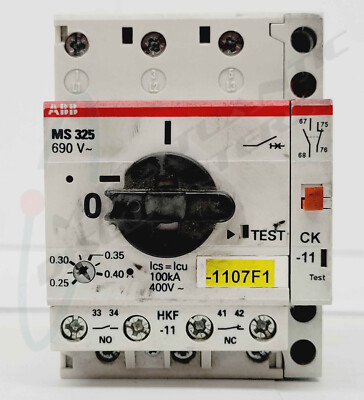 ABB MS325-0.40 Manual Motor Start with Auxiliary Contact 0.25 - 0.40A ...