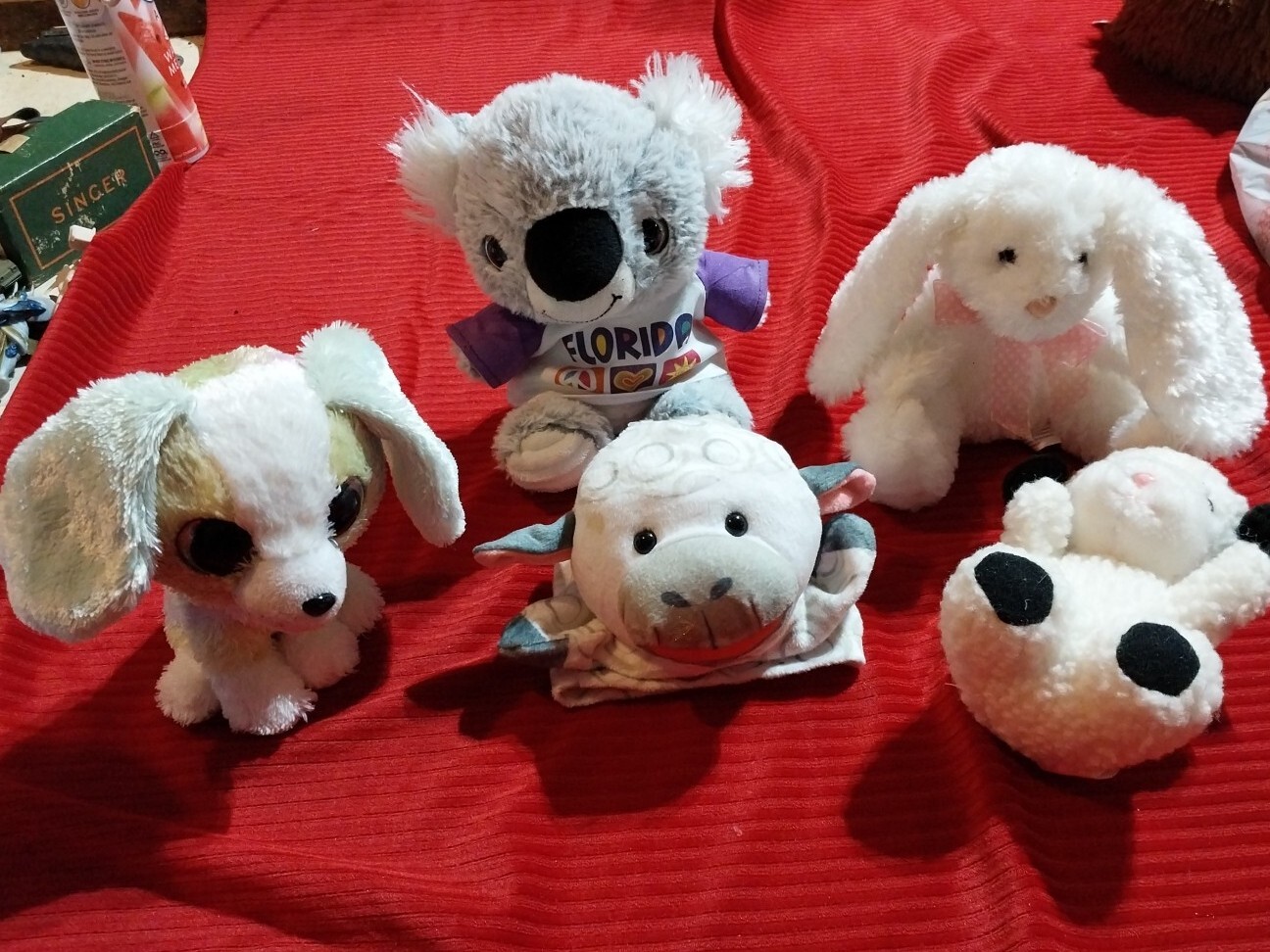 Lot Of 5 Small Stuffies Kaola Bear Dog Lamb Rabbit Cow Puppet | eBay