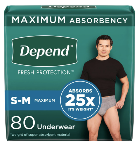 Depend Adult Incontinence Underwear for Men - Small / Medium - Max - 80 ...