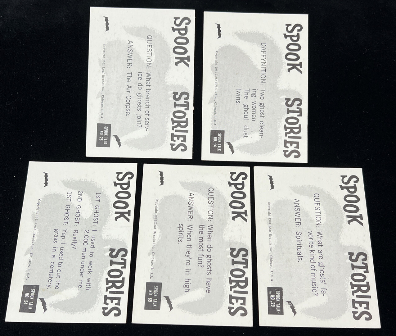 Lot of 17 Vintage 1961 Leaf Spook Stories Trading Cards Great Old Film ...