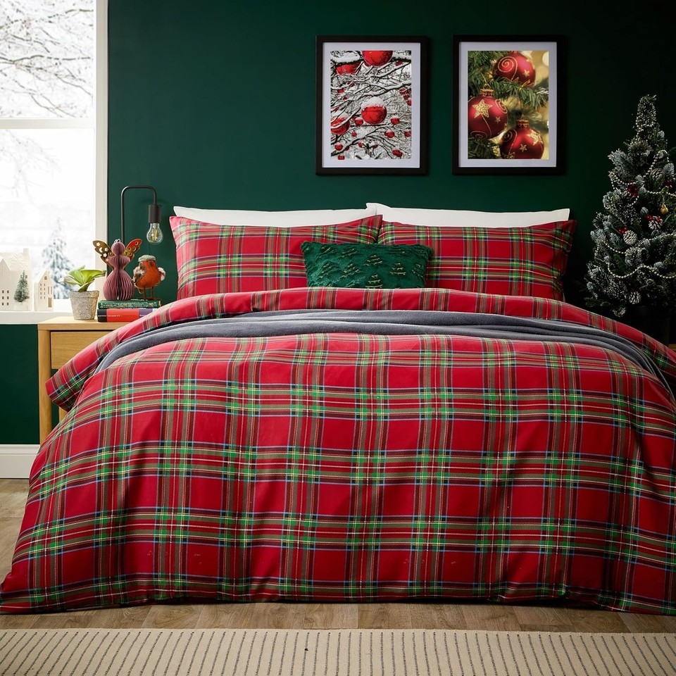 CHRISTMAS DUVET COVER SET Reversible Quilt XMAS Bedding Set All Sizes ...