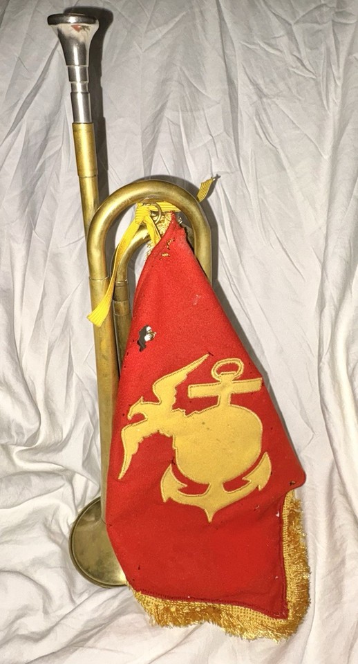 Rare 1930's WW2 USMC Field Music’s Trumpet & EGA Banner Musician Marine ...