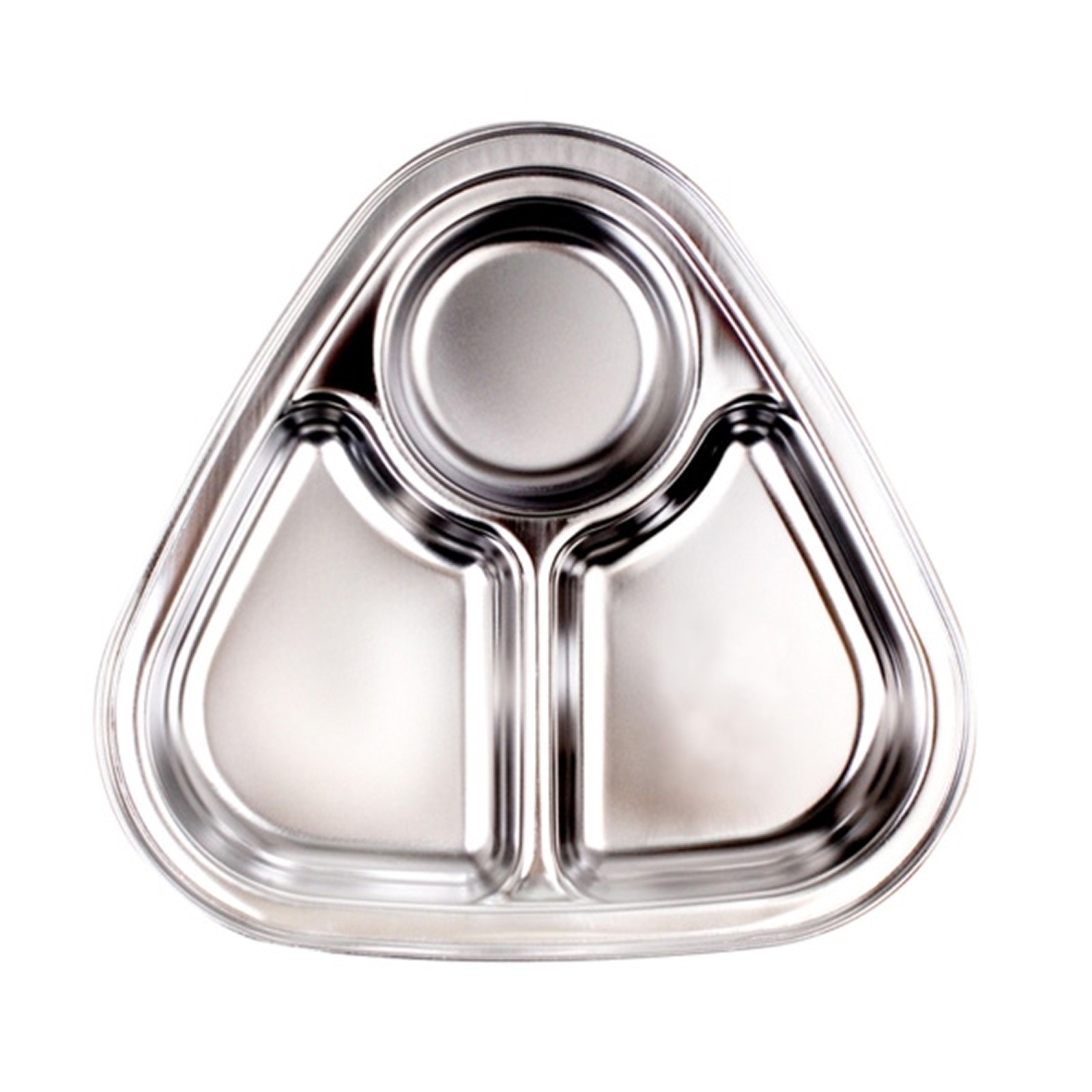 Stainless Steel Food Snack Tray Hygienic Lunch Trays Triangle Plate ...