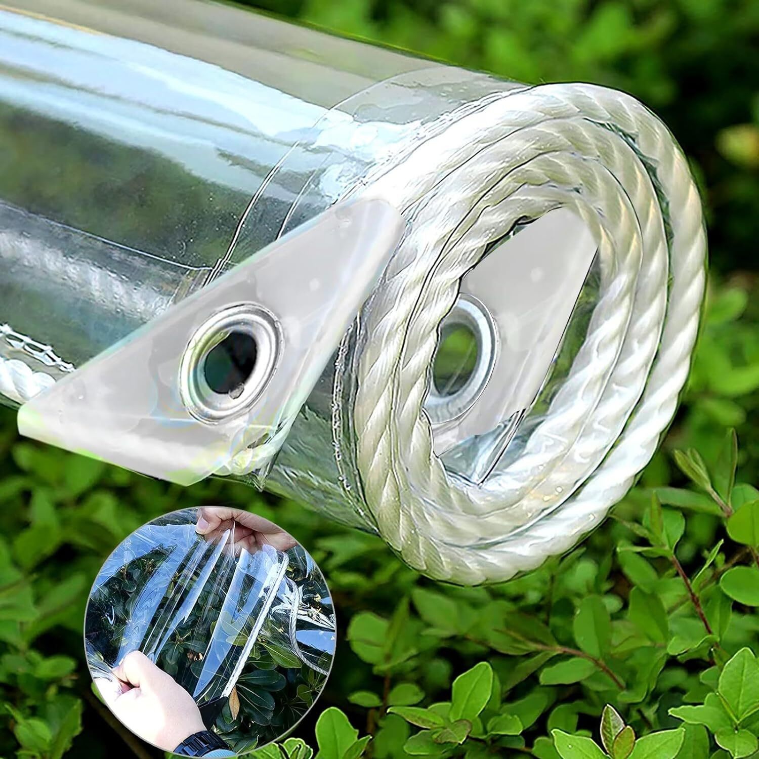 Full Size 16oz Clear Tarp w/Grommet Transparent Heavy Duty Waterproof ...