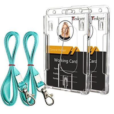 Heavy Duty Badge Holder Hard Plastic ID Card Protector Case with ...