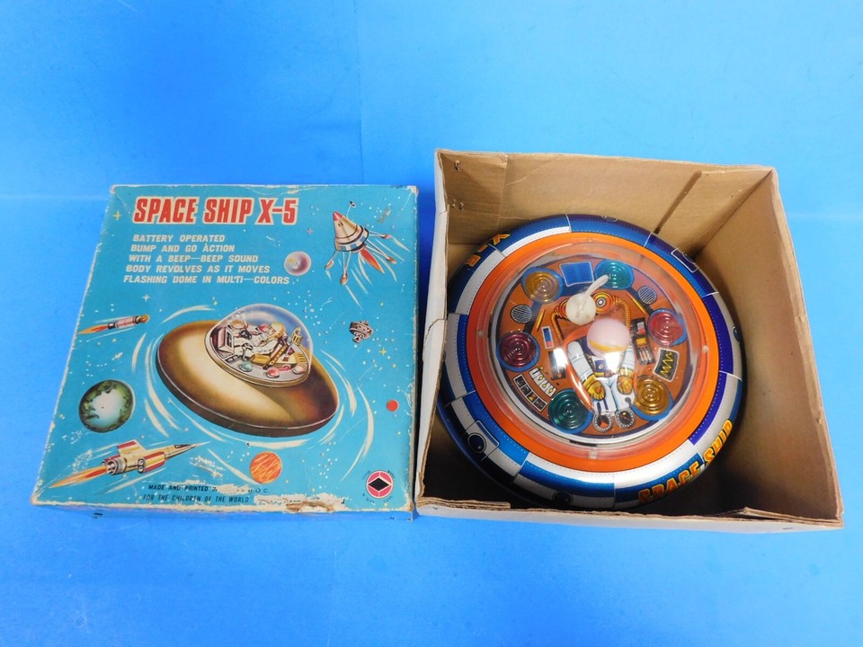Vintage 1960's Space Ship X-5 Toy By Masudaya Japan Working Original ...