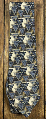 Robert Talbott Studio Gold Yellow Tan Triangle Necktie 100% Silk ...