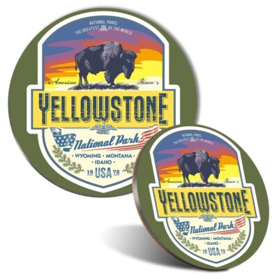 Mouse Mat & Coaster Set Bear Baribal Park Yellowstone #59650 | eBay UK