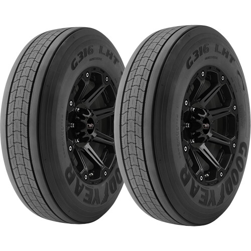 (QTY 2) 295/75R22.5 Goodyear G316 LHT Fuelmax 144G Load Range G Black ...