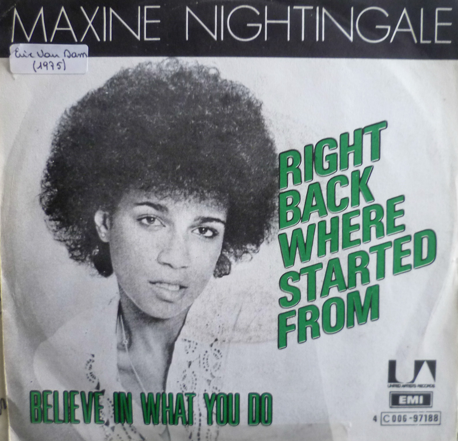 7" 1975 BELGIUM PRESS ! MAXINE NIGHTINGALE : Right Back Where We ...