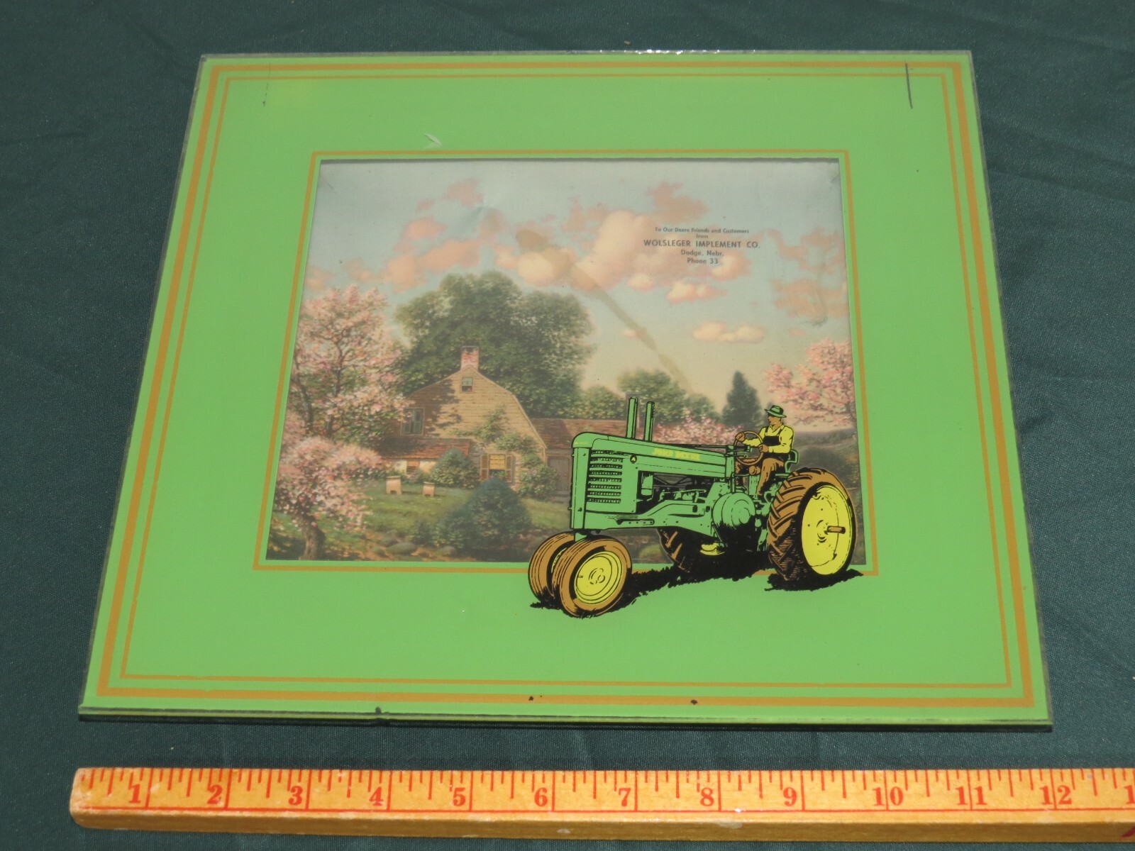 Vintage John Deere model A Tractor SHADOW BOX Original 1940's Dodge ...