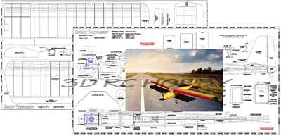 GIANT SCALE Senior Telemaster 190" 16ft WS RC Model Airplane Plans ...