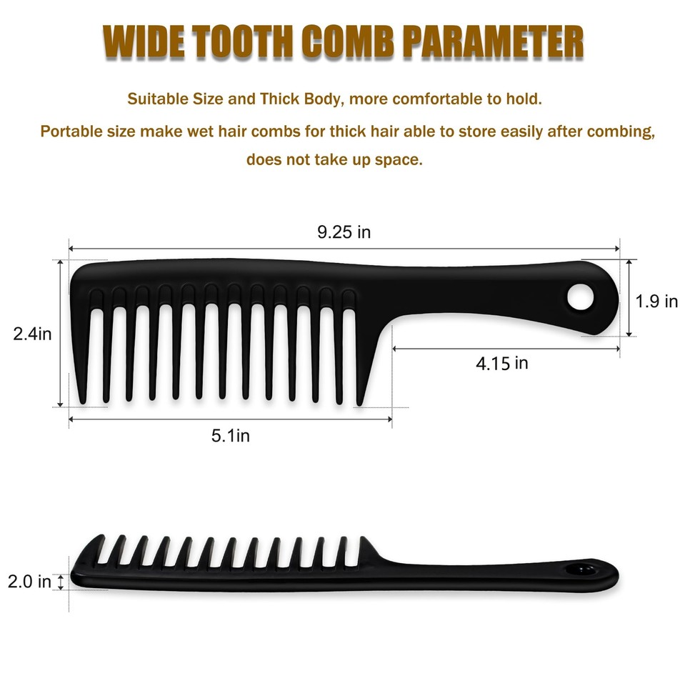 4PCS Wide Tooth Hair Comb for Curls Women - Large Hair Detangling Combs ...