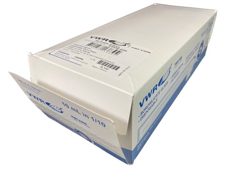 VWR Borosilicate Glass 10mL Disposable Serological Pipette 93000-698 ...
